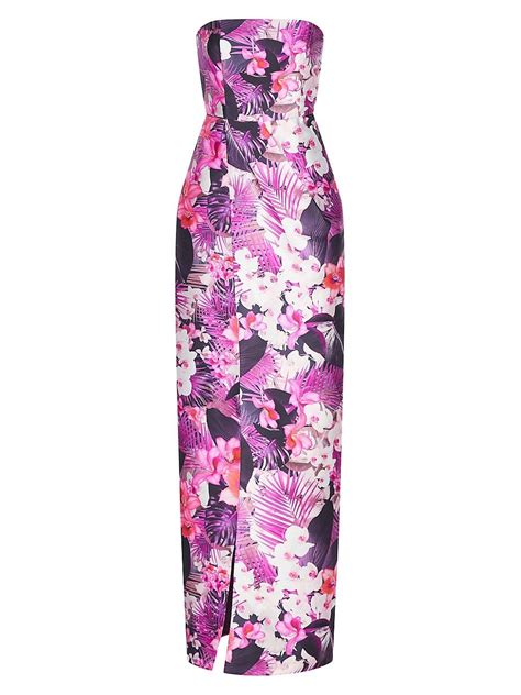 Kay Unger Lucienne Strapless Column Gown In Purple Lyst