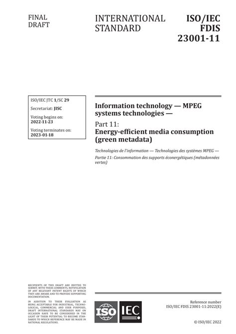 ISO IEC FDIS 23001 11 Information Technology MPEG Systems Technologies Part 11