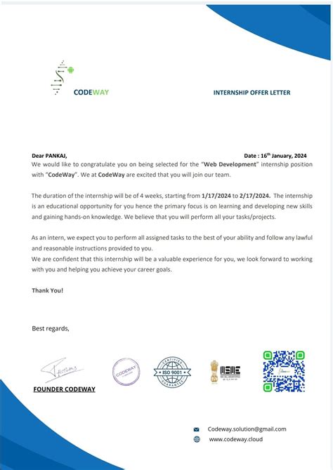 Pankaj On Linkedin Internship Codeway