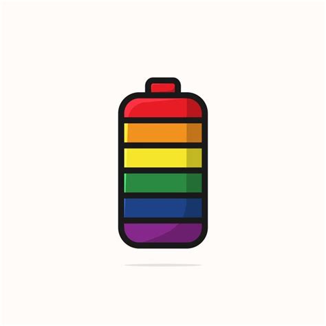 Lgbt Stolz Vektordesign Batteriestand Als Voll Aufgeladen In
