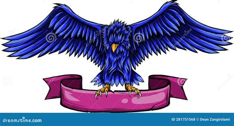 Vector Illustration Of Eagle Mascot Grip The Ribbon Stock Illustration