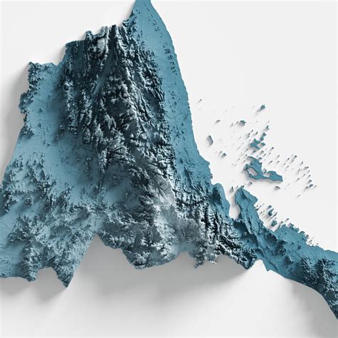 Eritrea Shaded Relief Map Natural Topography Etsy