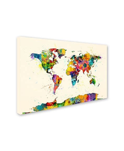 Trademark Global Michael Tompsett Map Of The World Watercolor Ii
