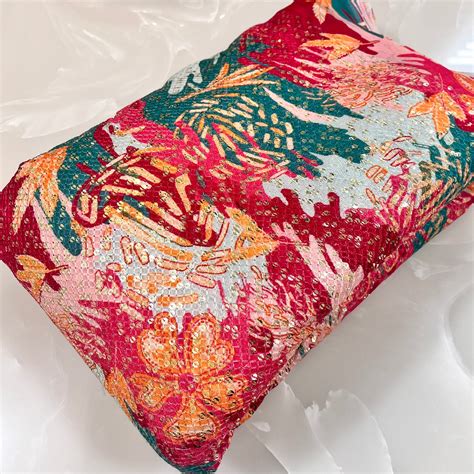 Pure Chinon Print With Embroidery Kripafab