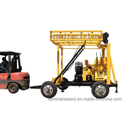 Wheel Trailer Type Hydraulic Water Well Borehole Geotechnical Investigation Core Drilling Rig
