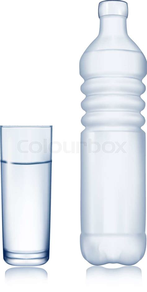 Water Bottle And Glass Vector Illustration Stock Vector Colourbox