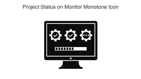 Project Status On Monitor Monotone Icon In Powerpoint Pptx Png And