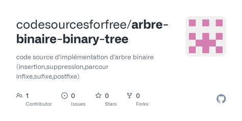 GitHub Codesourcesforfree Arbre Binaire Binary Tree Code Source D