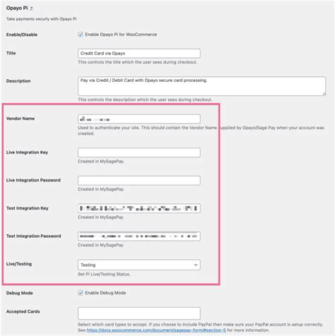 opayo pi setup guide documentation woocommerce