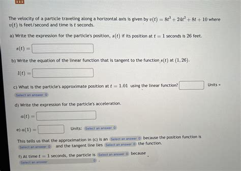 Solved The Velocity Of A Particle Traveling Along A Chegg