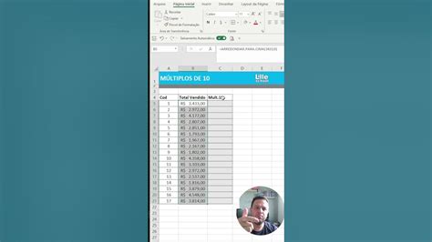 Como Arredondar Para Múltiplos De Dez Dicas De Excel Shorts Youtube