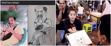 11 Potret Kocak Sketsa Orang Beda Dari Aslinya Skill Gambarnya B