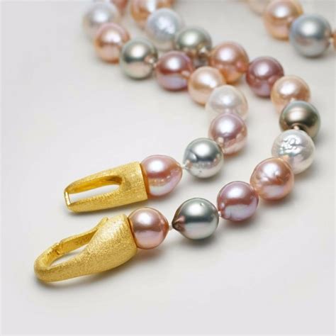 초특가멀티컬러 98~115mm 타히티흑진주and담수진주목걸이 비즈모아