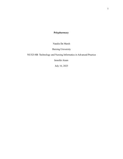 Polypharmacy Case Study Nu 636 Studocu