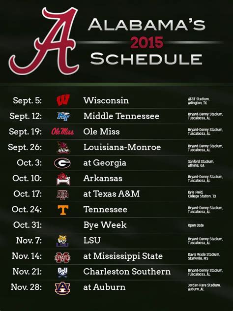 2015 Alabama Auburn Football Schedules Released Yellowhammer News