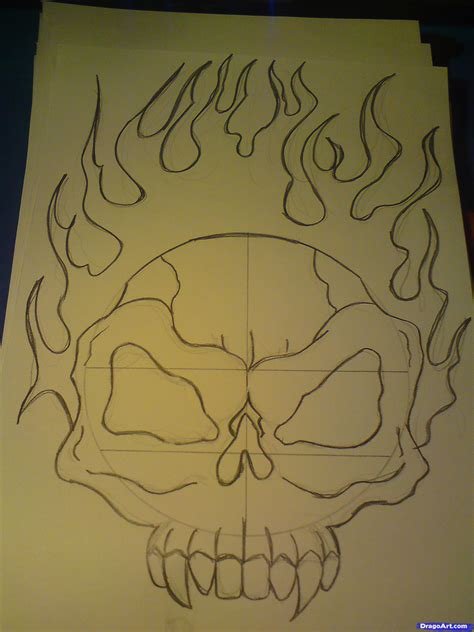 Flaming Skull Drawing At GetDrawings Free Download