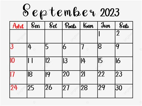 รูปตารางปฏิทินประจำเดือน กันยายน 2566 Png ปฏิทิน กันยายน 2023 วาง