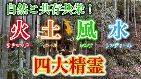 ワークショップ開催！四大精霊自然界の4元素：火・土・風・水！精霊と共に自然と共存共栄！自身のエレメントの活性、報国寺のノーム、妖精
