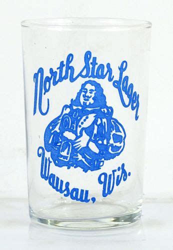 1935 North Star Lager Beer 3½ Inch Straight Sided Acl Drinking Glass
