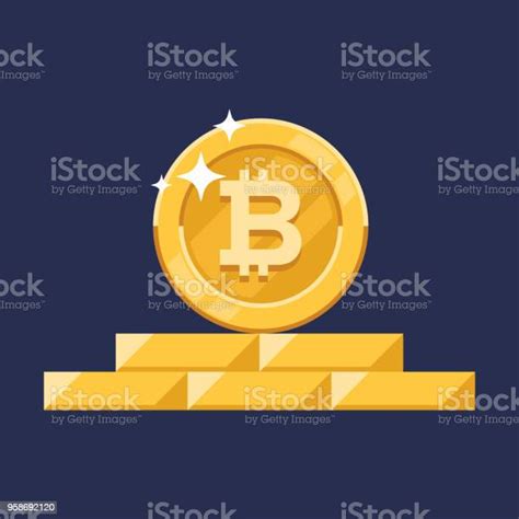 벡터 성장 Bitcoin입니다 에 Bitcoin 디지털 돈 Cryptocurrency 시스템 암호화 통화 황금 동전