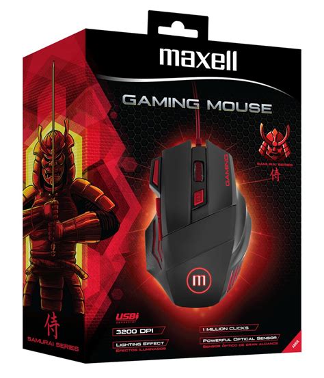 Mouse Gaming Black Red Maxell 347836