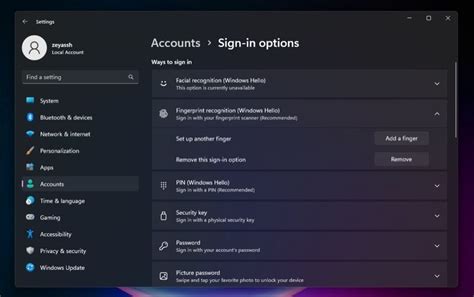 how to configure a windows hello fingerprint login on windows 11