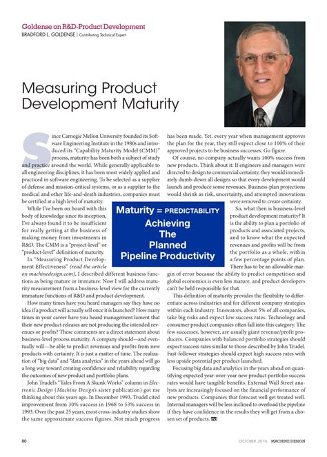 Pdf Measuring Product Development Maturity [a126]