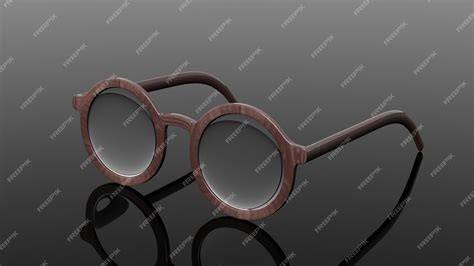Premium Photo Pair Of Wooden Roundlens Eyeglasses Isolated On Black