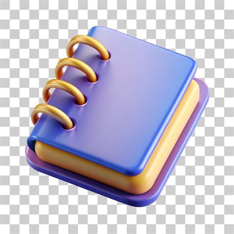 premium psd collection of 3d rendering notebooks png isolated on