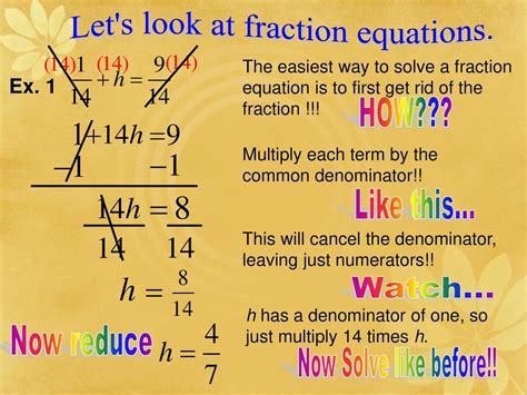 Solving Multi Step Equations Containing Fractions Title Ppt Download