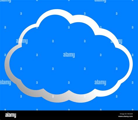 Cloud Symbol Icon White Gradient Outline Isolated Vector Illustration Stock Vector Image