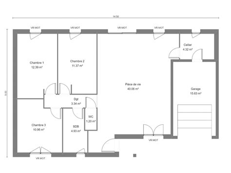 Plan Maison M Plain Pied Chambres Ventana Blog
