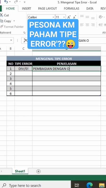 Mengenal Tipe Error Microsoftexcel Excel Exceltips Exceltutorial Tutorial Microsoft Tips