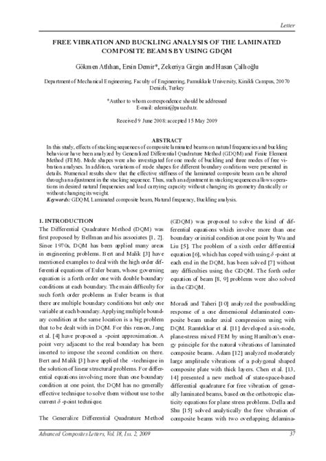Pdf Free Vibration And Buckling Analysis Of Laminated Composites And Sandwich Microbeams Using