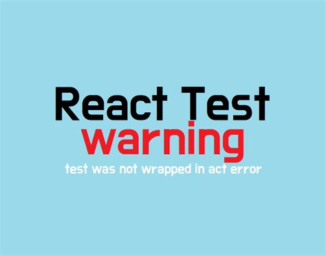 React Test Warning Test Was Not Wrapped In Act Error 해결 방법
