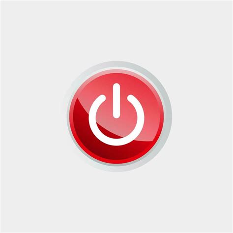 Shut Down Icon With Red Glossy Button Template Vector 34989111 Vector Art At Vecteezy