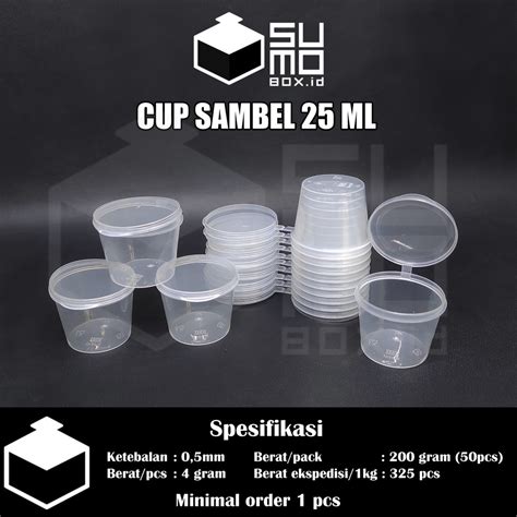 Jual Cup Saus Klip 25ml Wadah Plastik Saos Sambal Mayonaise