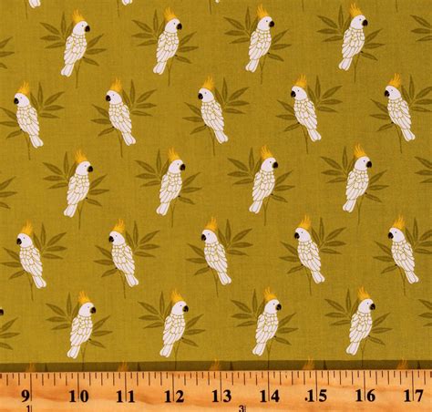 Cotton Cockatoos Birds Parrots Animals Jungle Monsoon Green Cotton