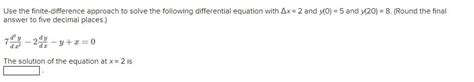 solved use the finite difference approach to solve the