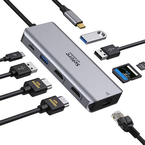 Usb C Dual Hdmi Hub Adapter Typ C Hub Mit 2 Hdmi 4k Ethernet Rj45
