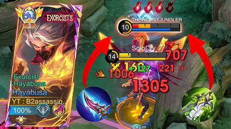 WTF DAMAGE GLOBAL HAYABUSA BUILD FULL DAMAGE Mobile Legends YouTube