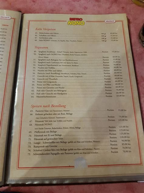 Menu At Pizzeria Nono Poreč