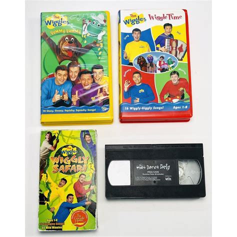 Lot 4 The Wiggles Vhs Tapes Wiggly Safari Yummy Yummy Wiggle Time