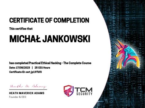 Michał Jankowski On Linkedin Thanks Tcm Security