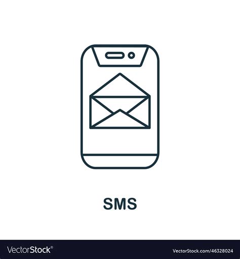 Sms Line Icon Monochrome Simple Outlineicon Vector Image