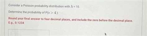 Solved Consider A Poisson Probability Distribution With Chegg