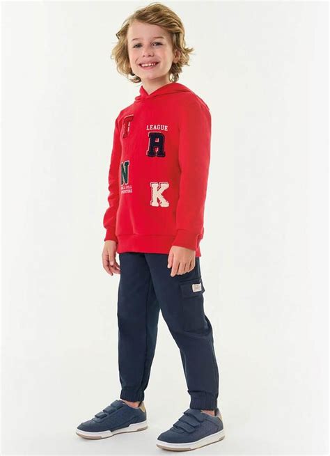 Conjunto Infantil Blusão Calça Vermelho Trick Nick
