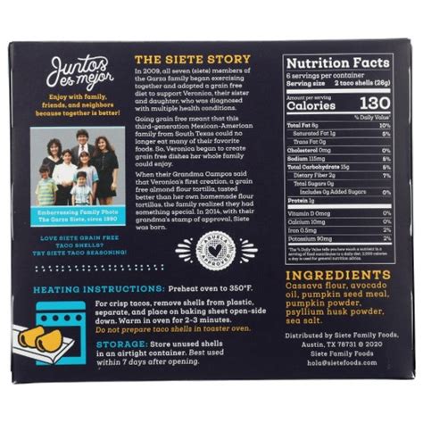 Siete Shells Taco Grain Free 55 Oz