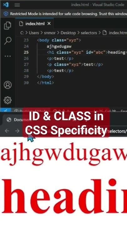 Id In Css Specificity Cssstyling Css3 Csstutorials Csscourse Css