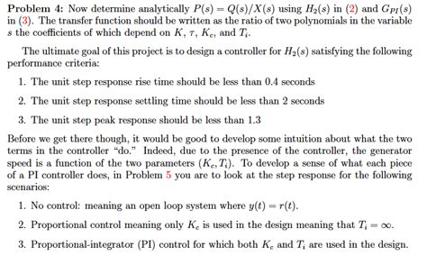 Solved Problem 4 Now Determine Analytically P S Q S X S Chegg Com